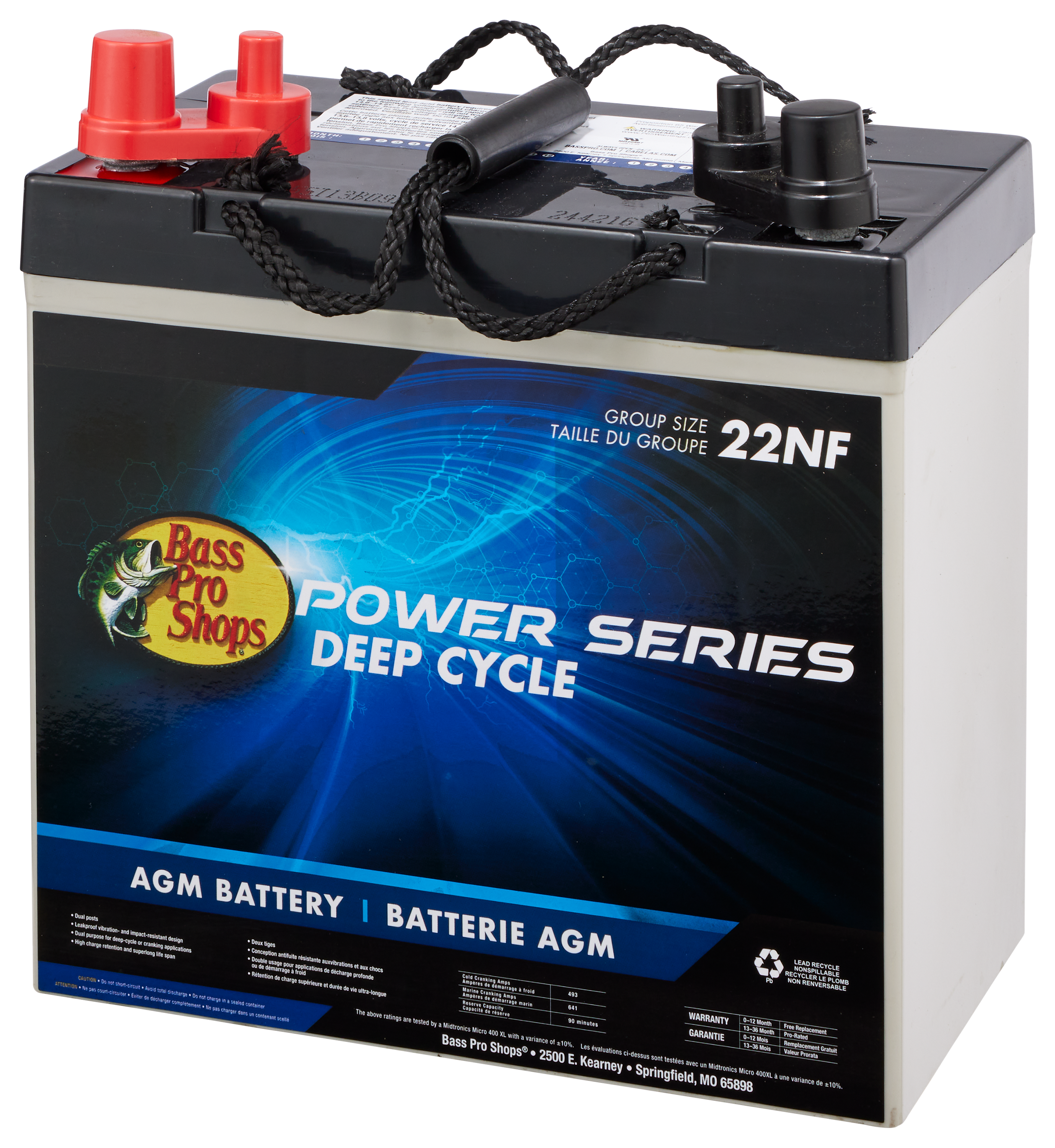 Bass Pro Shops Power Series Deep-Cycle AGM Marine Battery | Cabela's